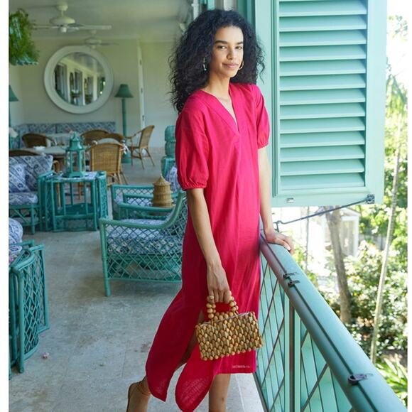 LAKE | Dresses | Lake Gauze Caftan Maxi Dress In Heatwave Pink Sz M I28 ...